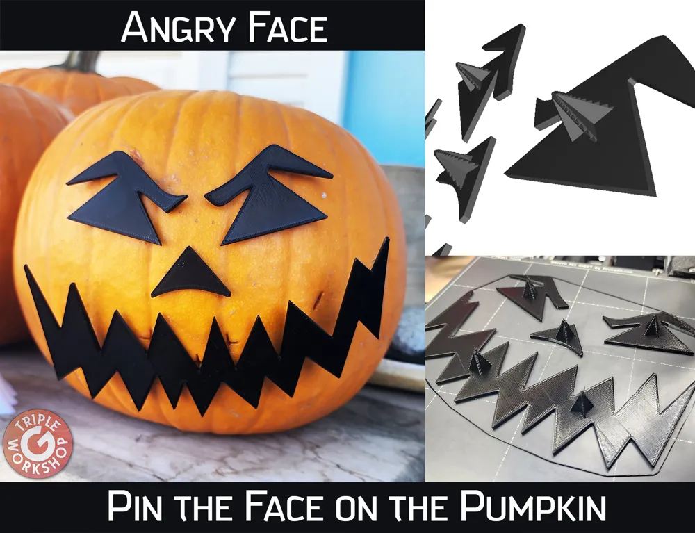 Angry Face - Pin the Face on the Pumpkin by Triple G Workshop ...