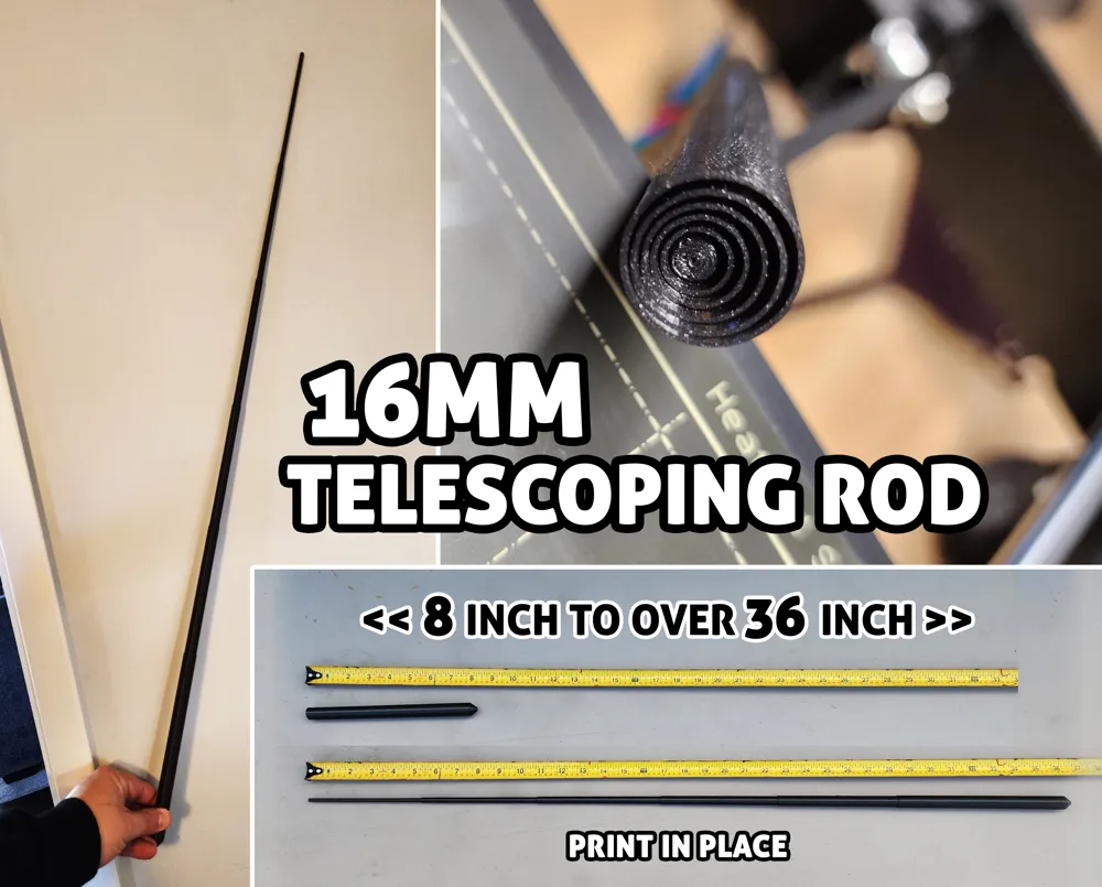 16mm telescoping rod - print in place self contained by Triple G ...