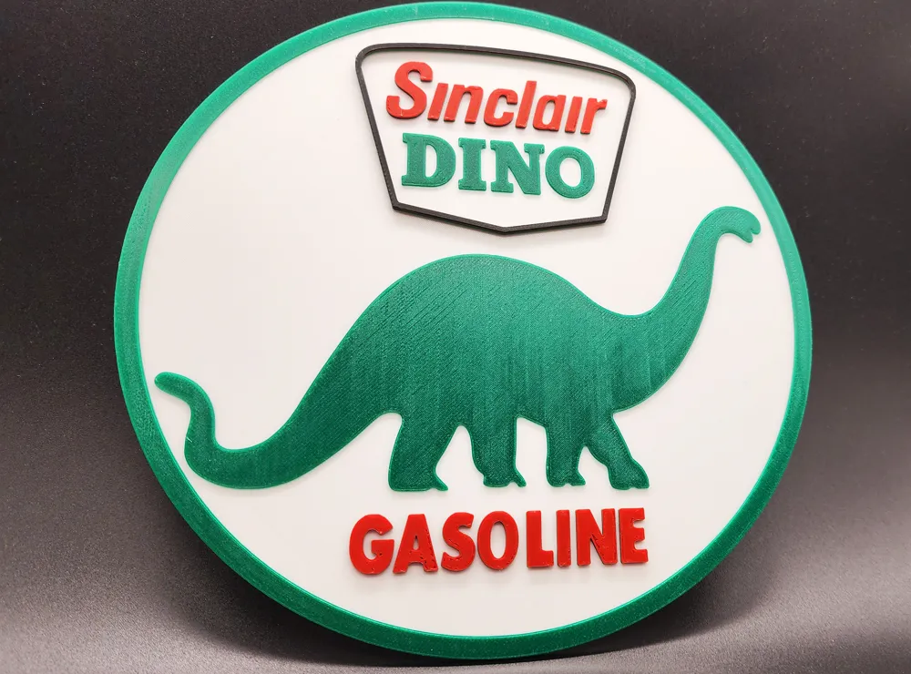 Vintage Sinclair Dino Sign 4 Colors by Triple G Workshop - MakerWorld