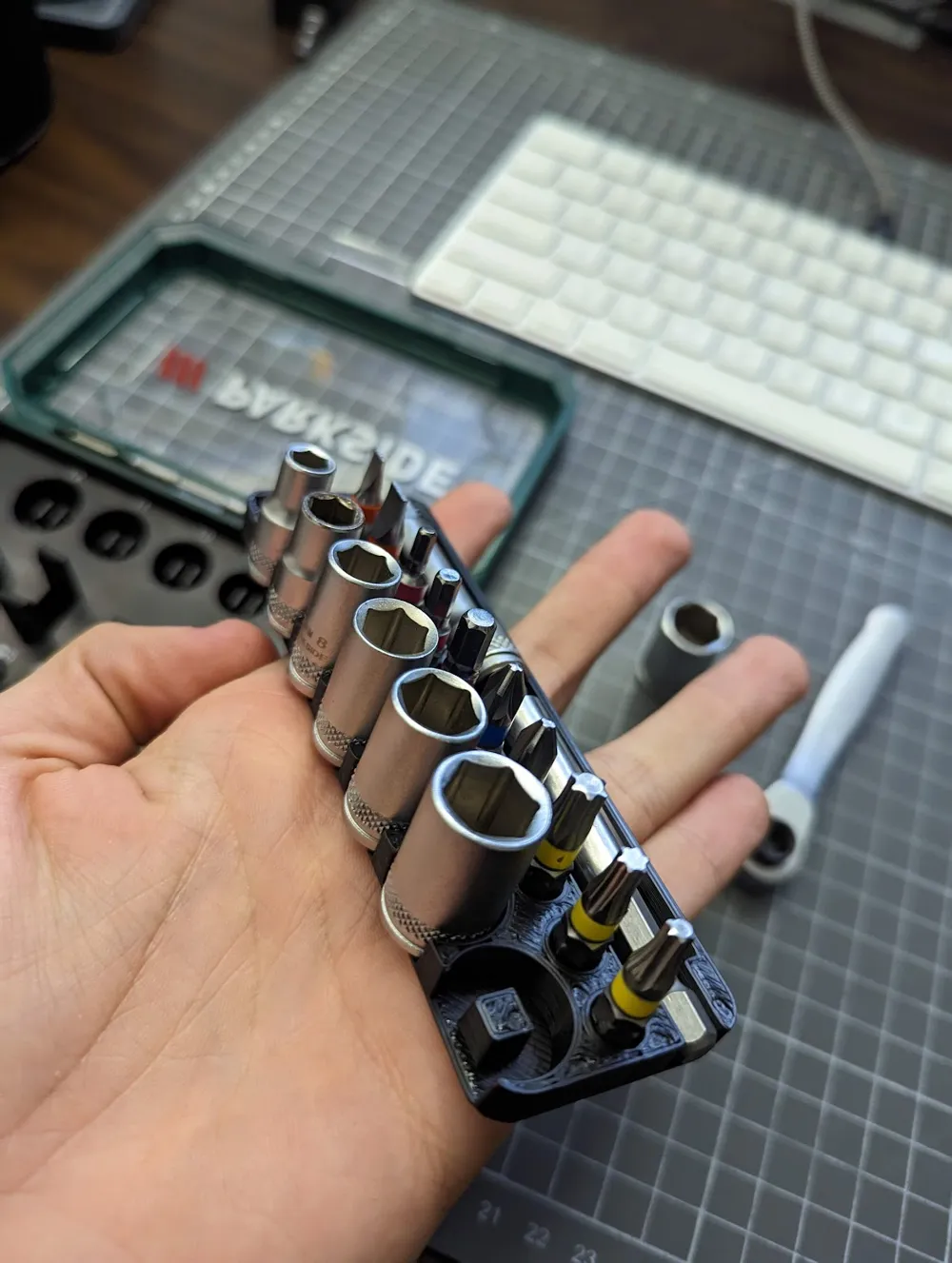 EDC Bit holder for Parkside mini ratchet kit by Jairo Cabello - MakerWorld