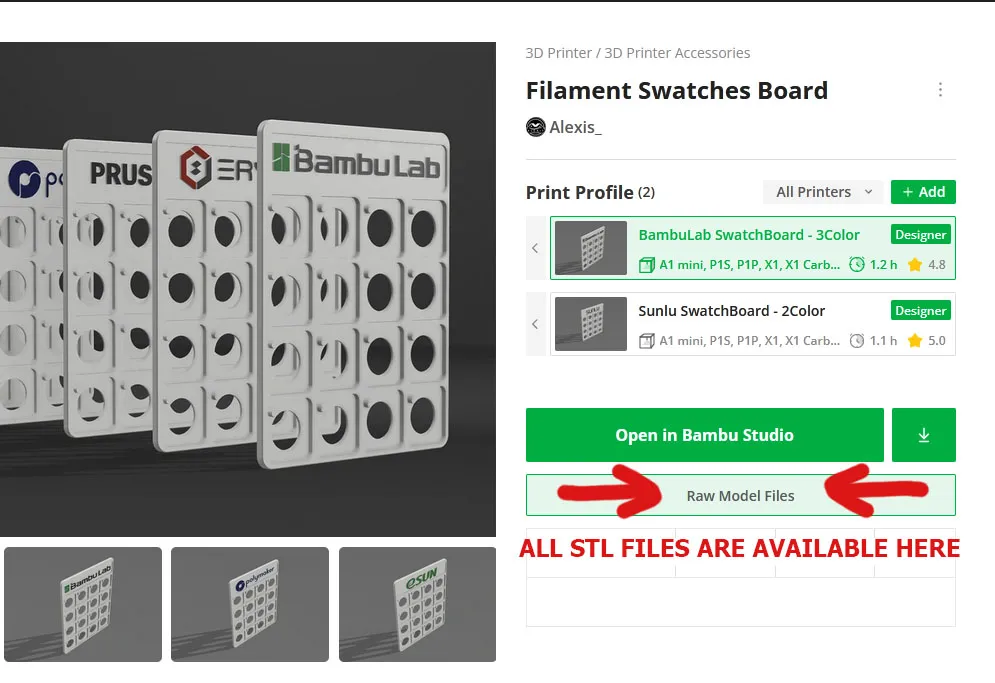 Filament Swatches Board by Alexis_ - MakerWorld