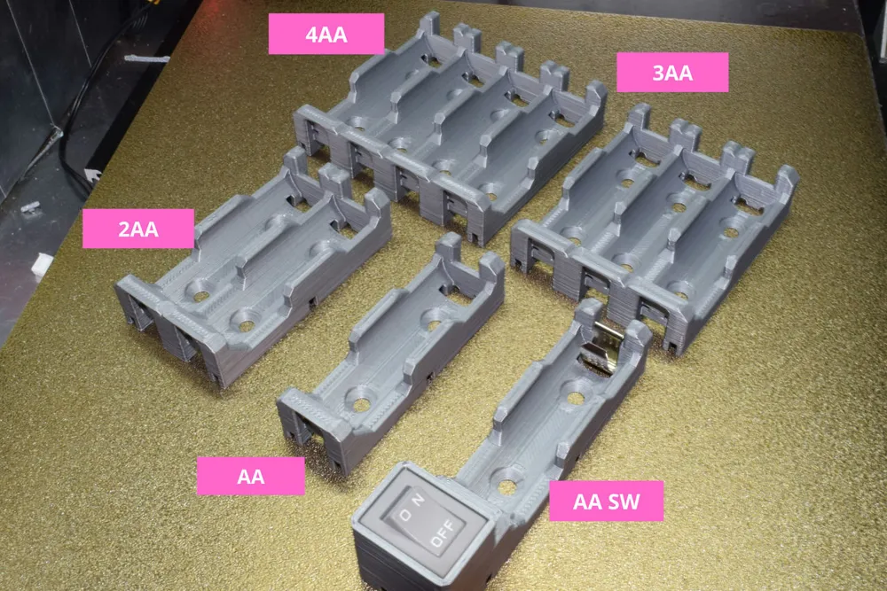 AA Battery holders with free wiring by misosiru - MakerWorld