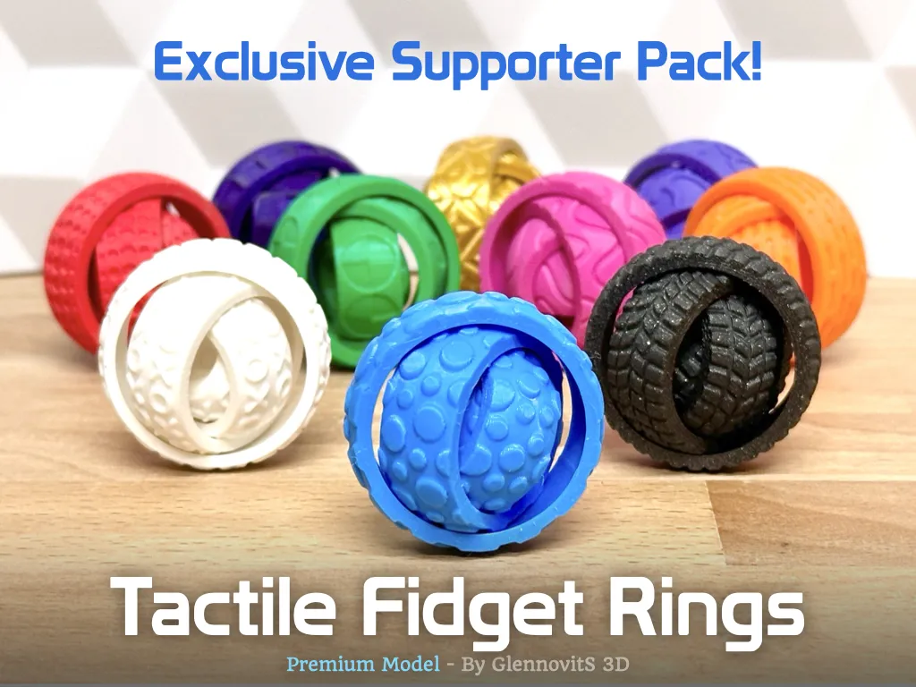 Tactile Fidget Rings (spinning fun toy) - Free 3D Print Model - MakerWorld