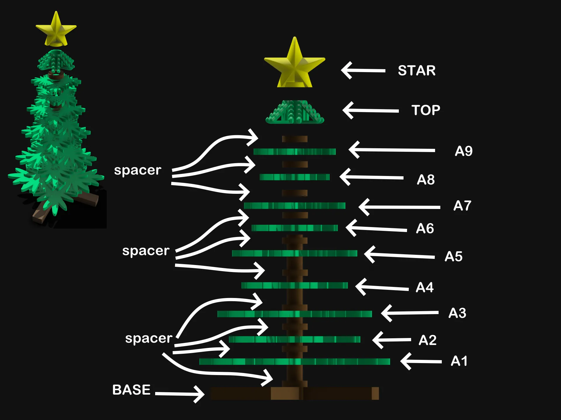 Build your own Christmas Tree (no support needed) by DCprint - MakerWorld