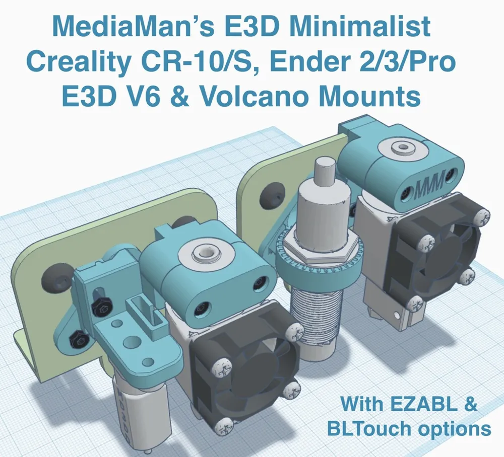 E3D Minimalist for V6 & Volcano on Creality CR10/S Ender 3/Pro and clones by mediaman3d - MakerWorld