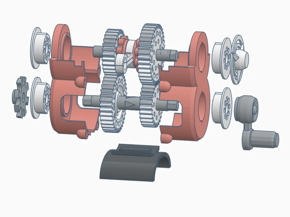 Constant Mesh Two Speed Gearbox by Bootjevaarder - MakerWorld