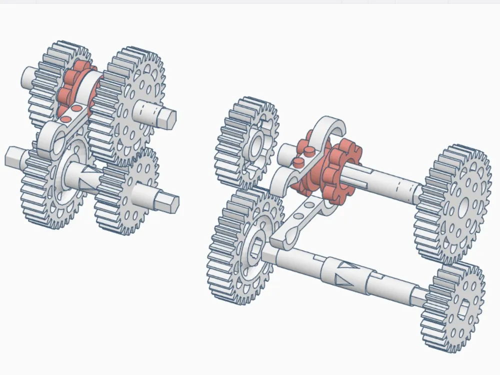 Constant Mesh Two Speed Gearbox by Bootjevaarder - MakerWorld