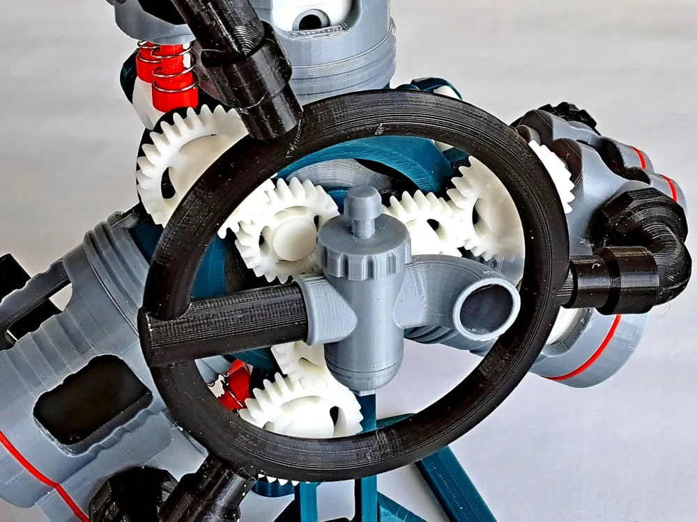 3 Cylinder Radial Engine by Bootjevaarder MakerWorld: Download Free 3D ...