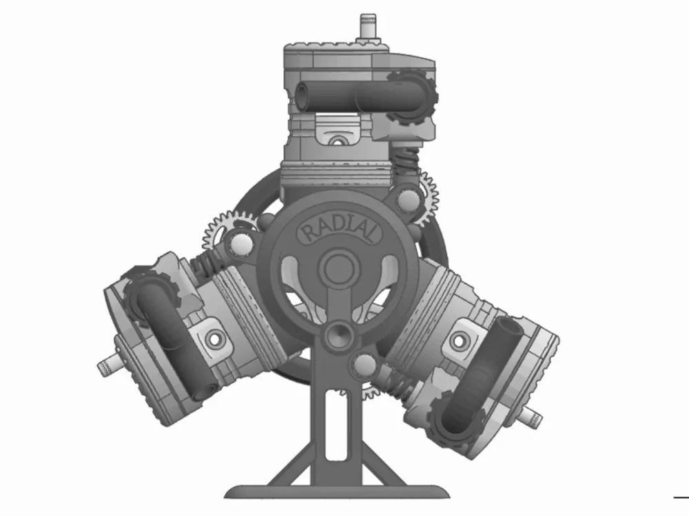 3 Cylinder Radial Engine - Free 3D Print Model - MakerWorld