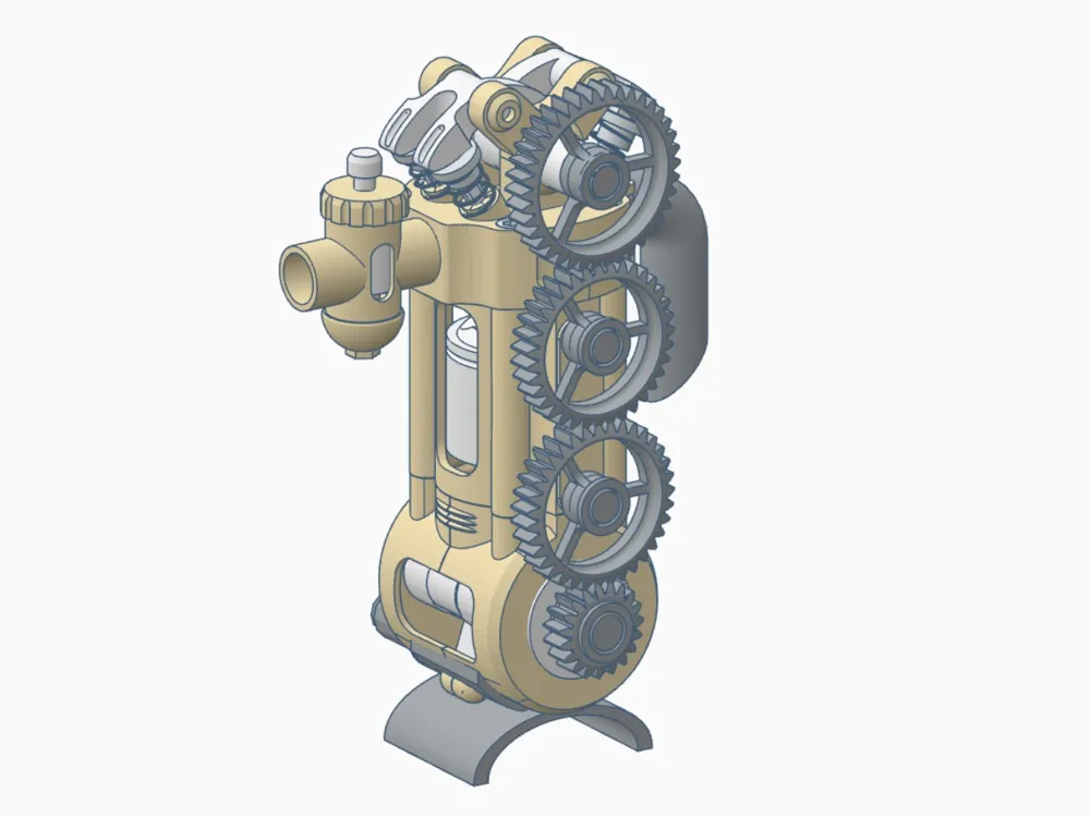 4 Stroke 4 Valves Over Head Camshaft Engine by Bootjevaarder MakerWorld: Download Free 3D Models
