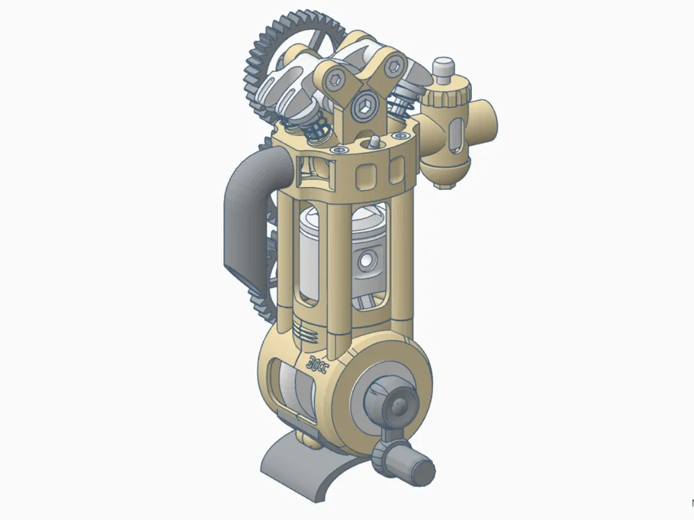 4 Stroke 4 Valves Over Head Camshaft Engine by Bootjevaarder - MakerWorld