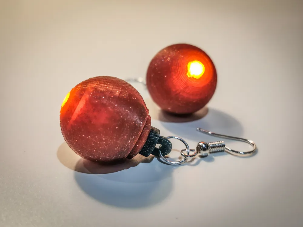 Christmas Balls LED Earrings - Pendant by Stefan Heer - MakerWorld
