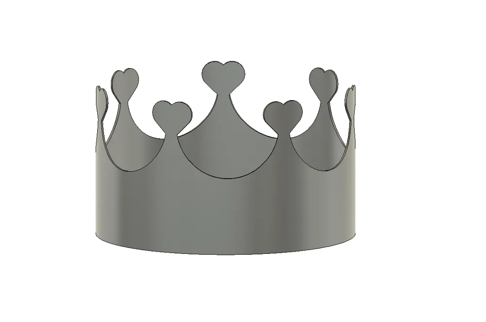 Simple Crown with hearts by WF3Dprinting - MakerWorld