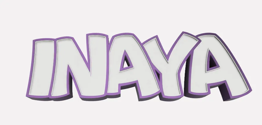 prénom lumineux a la demande : Inaya by didoucrazyfrog11 - MakerWorld