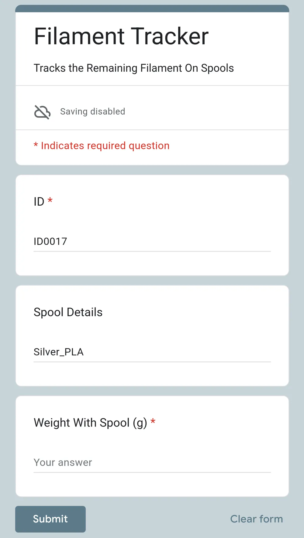 Filament Tracking With Google Sheets & QR Codes Remixed by Jakokln ...