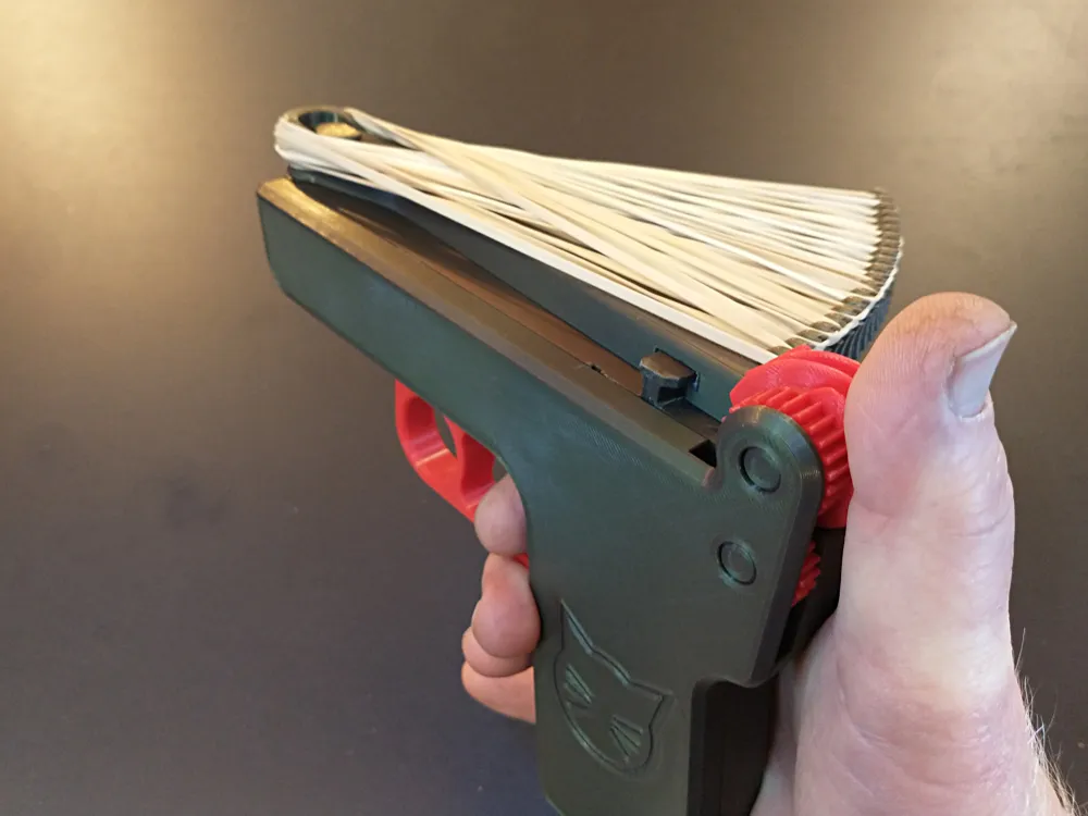 Rubber Band Shooter with 21 Slot Magazine - Free 3D Print Model ...