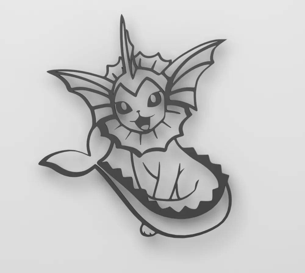 Vaporeon Wall Deco Outline by SnK3DD - MakerWorld