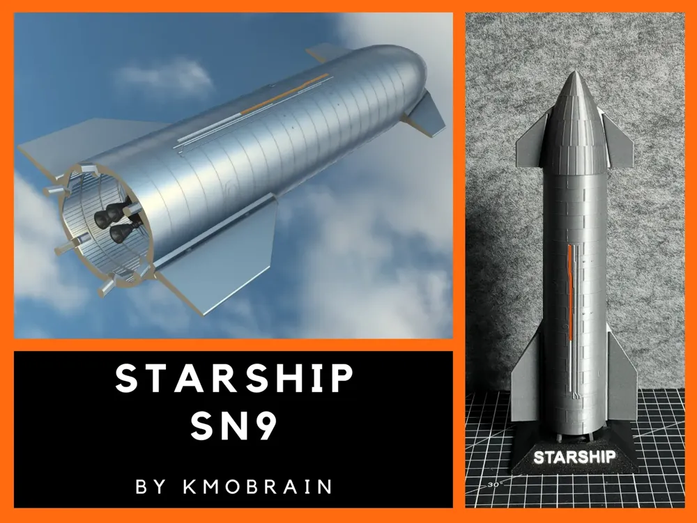 STARSHIP/SN9 (Multi parts) 1:200 by Kmobrain3D - MakerWorld