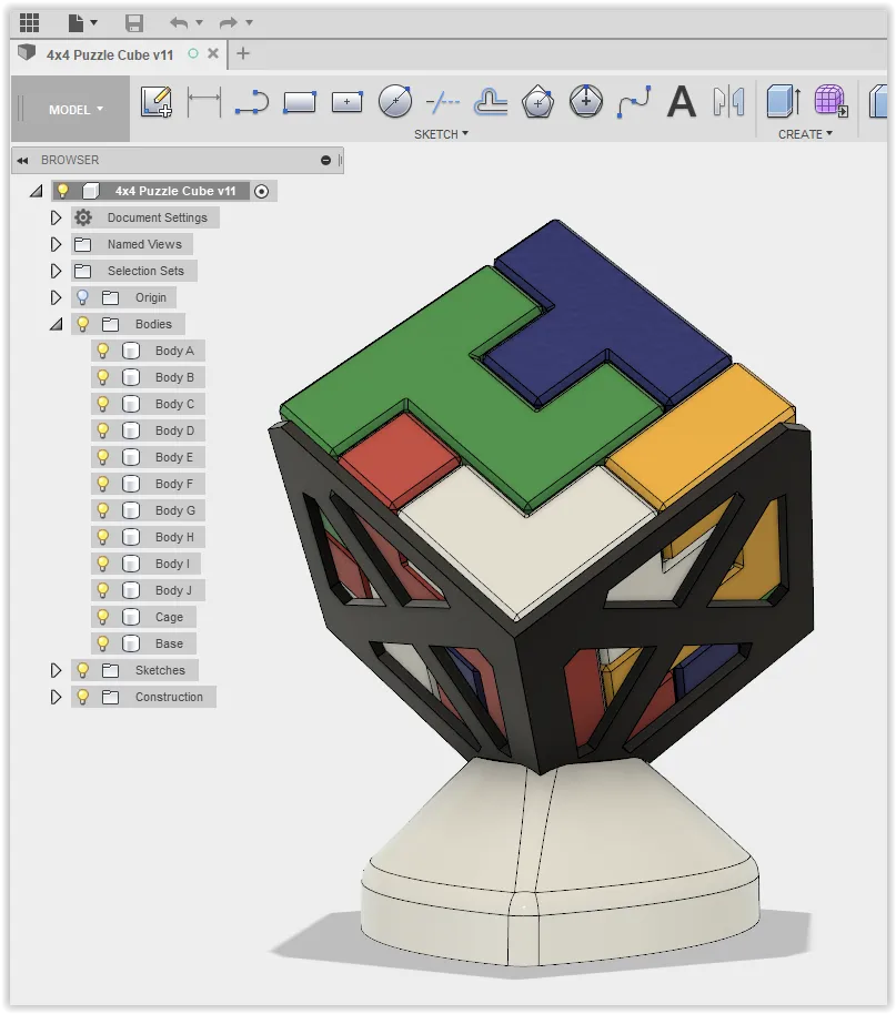 4x4 Cube Puzzle and Holder by eclien - MakerWorld