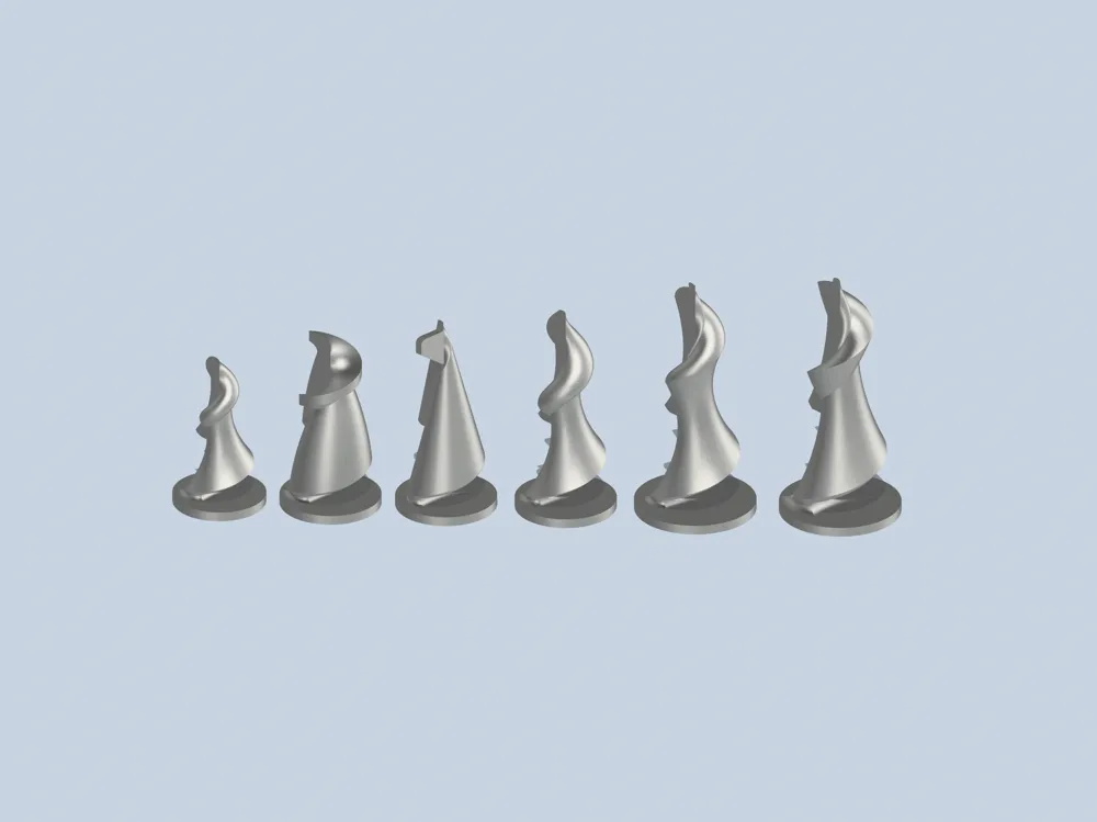 Modern Spiral Chess Set by CuriousCoon - MakerWorld