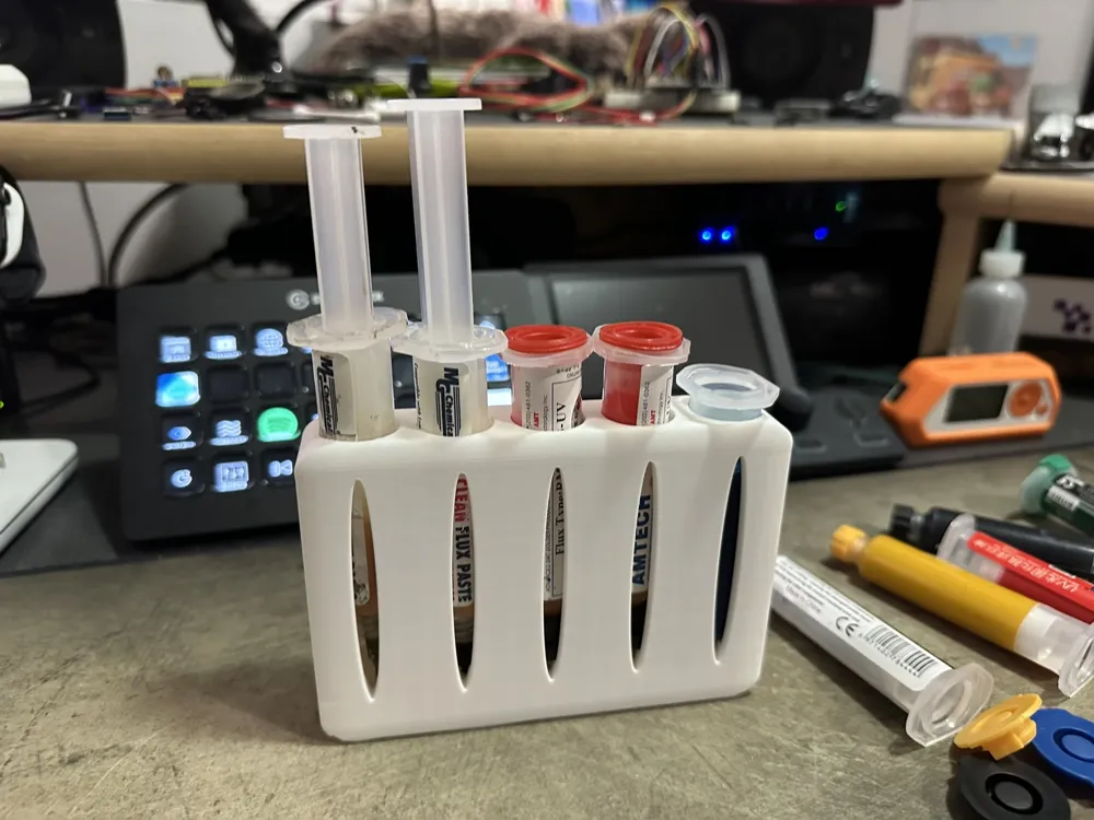 5-Slot Syringe Holder for UV Solder Mask and Solder Flux Storage by ...