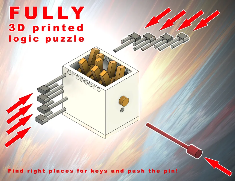 8 key logic puzzle by 3D_Printing_Enjoyer - MakerWorld