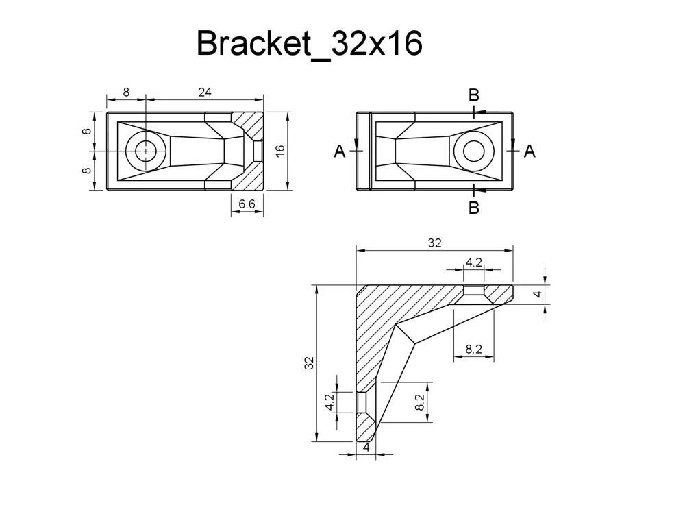Corner Bracket v2 (optimized for 3D printing) Remixed by Hanti_3d ...