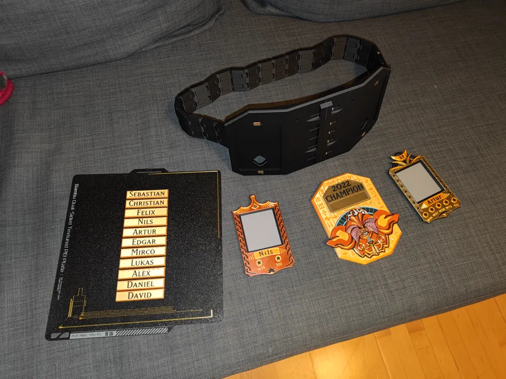 Championship Belt Cardgame - printed segmented Belt by Kaburuk - MakerWorld