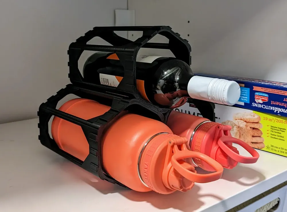 Honeycomb Interlocking Water Bottle Rack by Geoff.trickett - MakerWorld