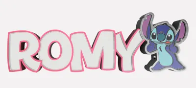 name on request: Romy & stich - Free 3D Print Model - MakerWorld
