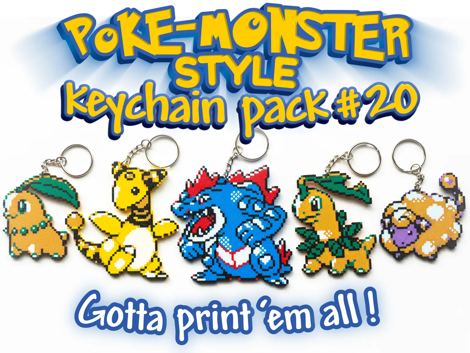 Poke-monster Keychain Pack #1 Pikachu, Charizard by Powerpill.prints ...