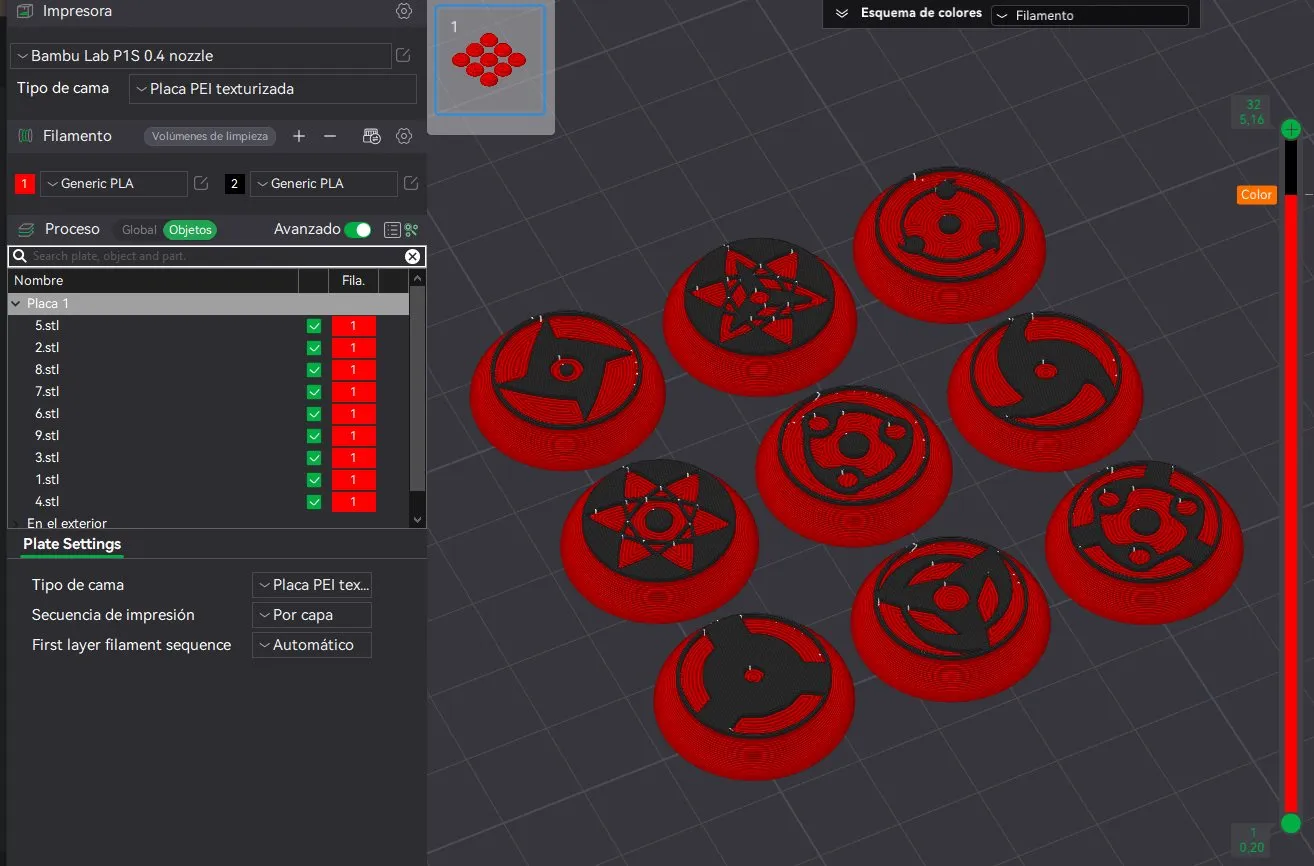 3D Disc for A1/ A1 Mini - "Sharingans" (Naruto) Remixed by BS 3DPrint ...