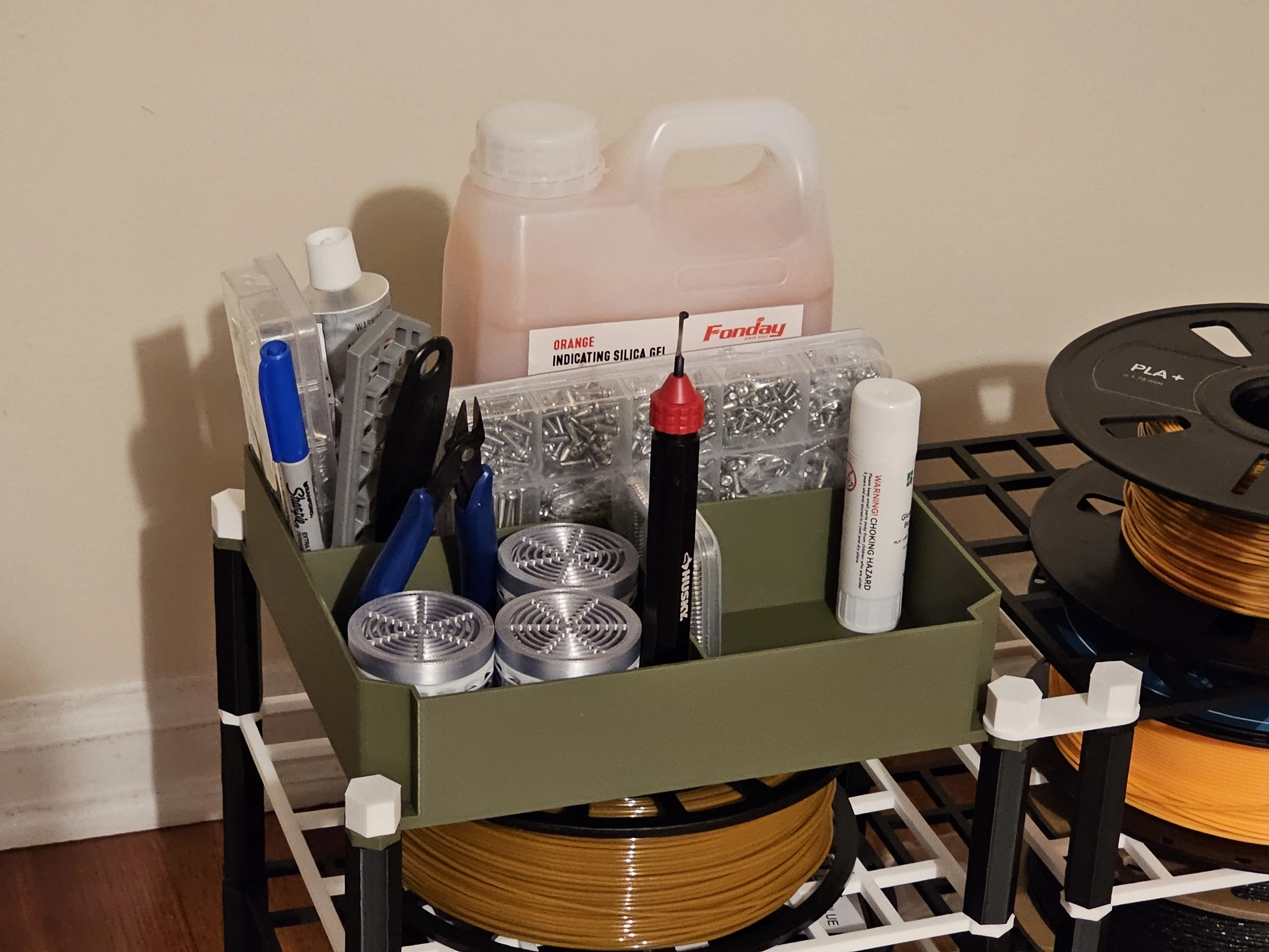 Parts Tray Top Mount Filament Spool Shelf System - Free 3D Print Model ...