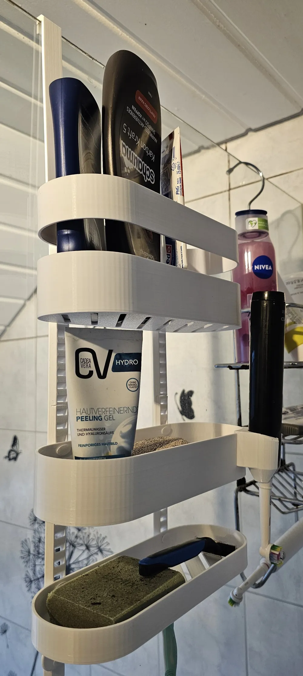 Complete customizeable and interchangeable shower/bath shelf system. by ...