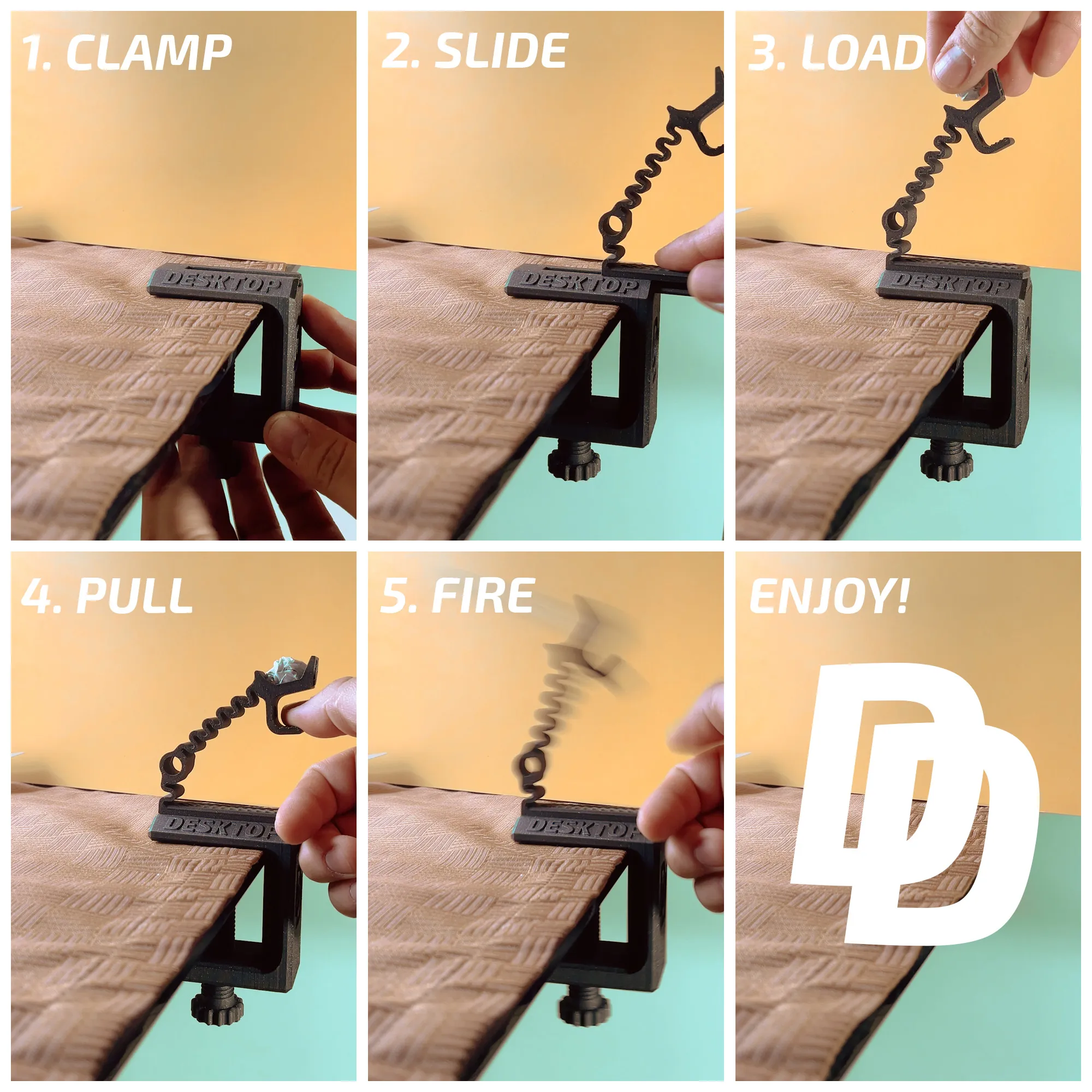 Desktop Defender - The Office Catapult - Free 3D Print Model - MakerWorld