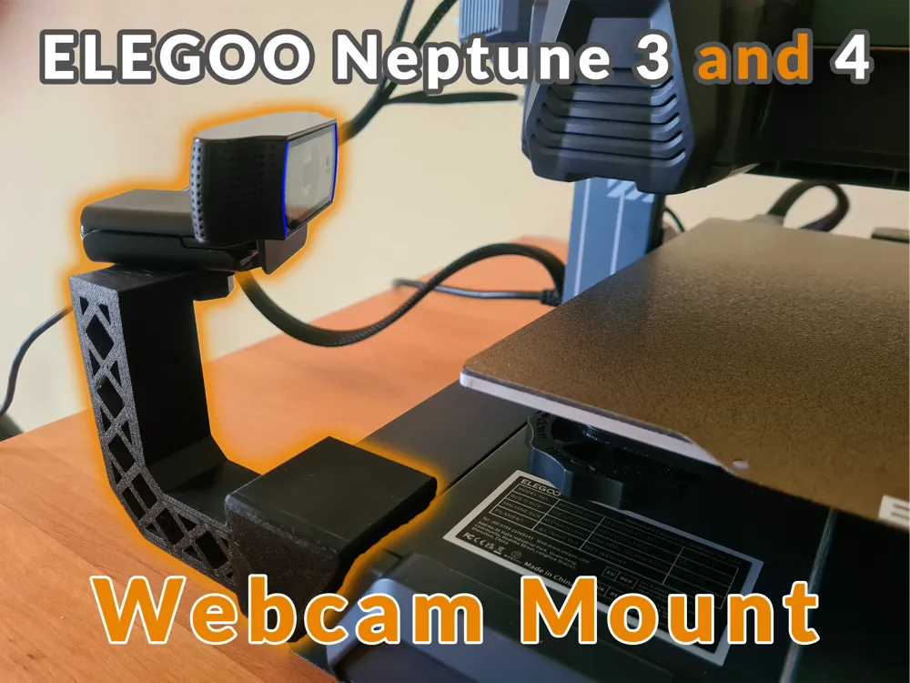 Elegoo Neptune 3 and 4 webcam mount (clip on) by Molodos - MakerWorld