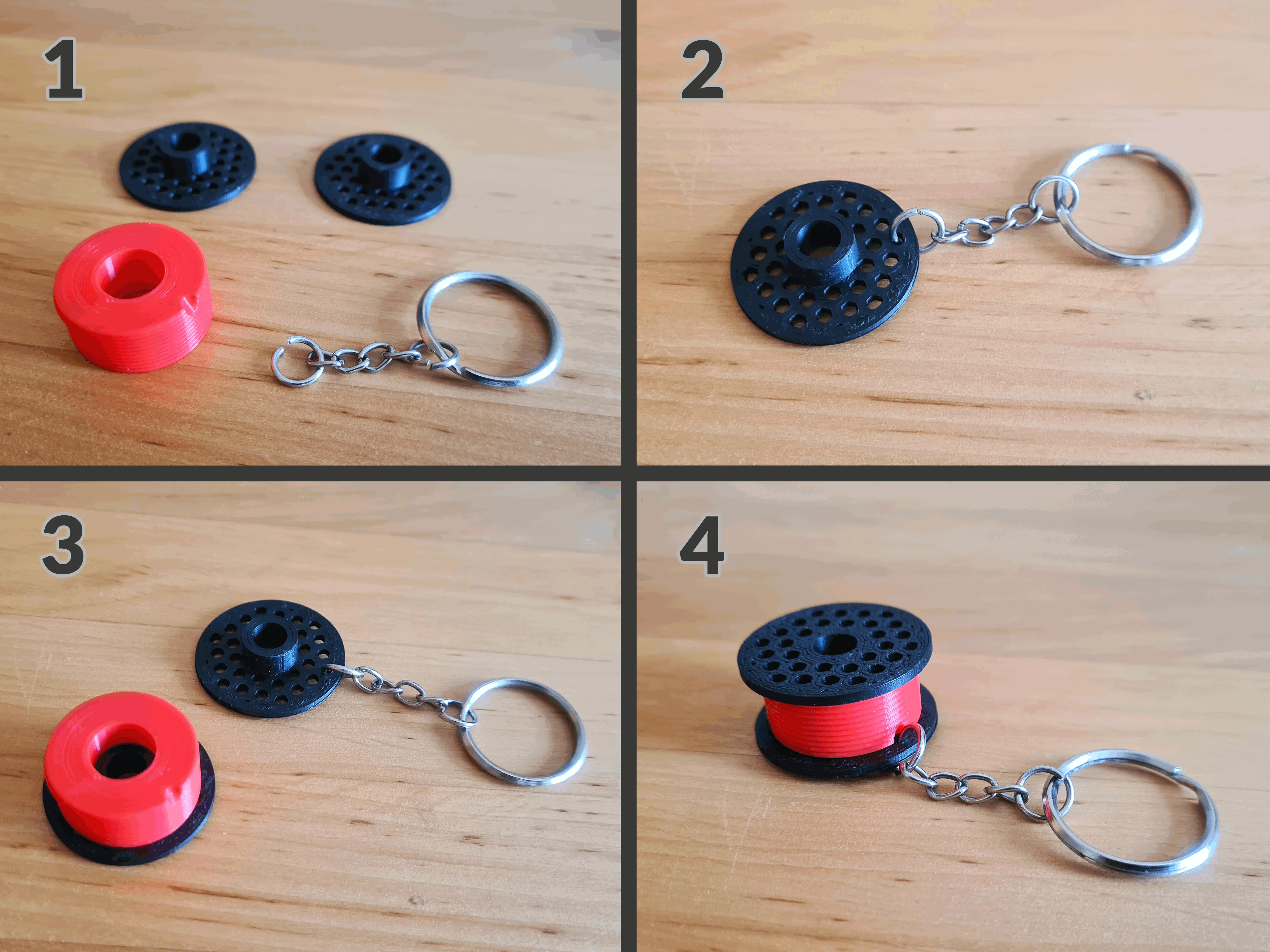 Filament spool keychain (with wall mount/holder) by Molodos - MakerWorld