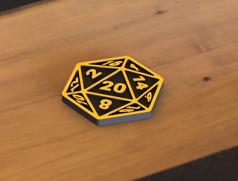 D20 dice Inspiration token coin by Calcetin - MakerWorld