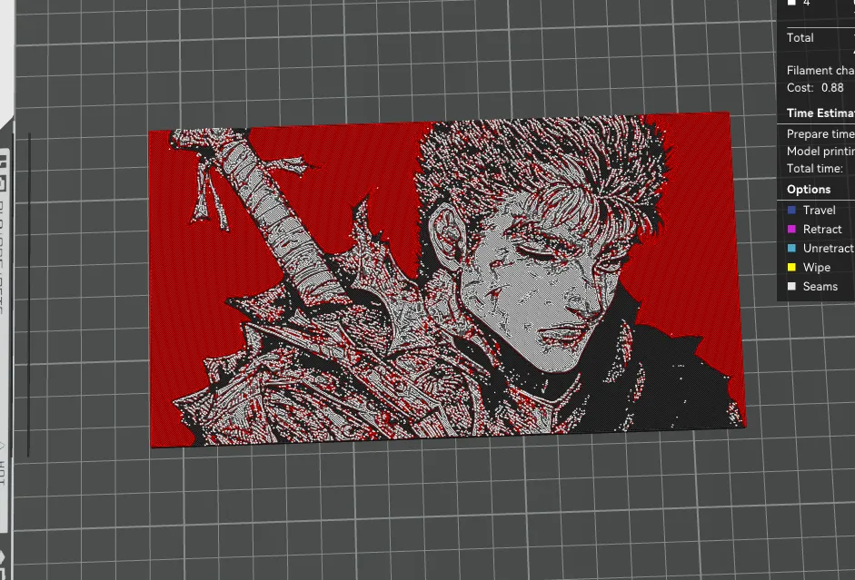 Berserk Guts silhouette - Hueforge by Memes - MakerWorld