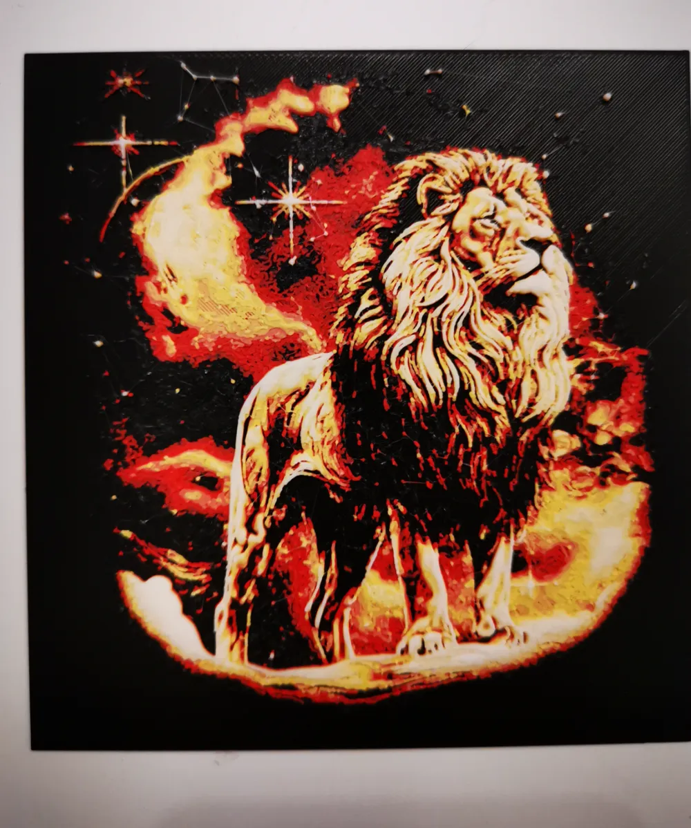 Hueforge Multicolor Lion Filament Painting by kevin.goetz - MakerWorld