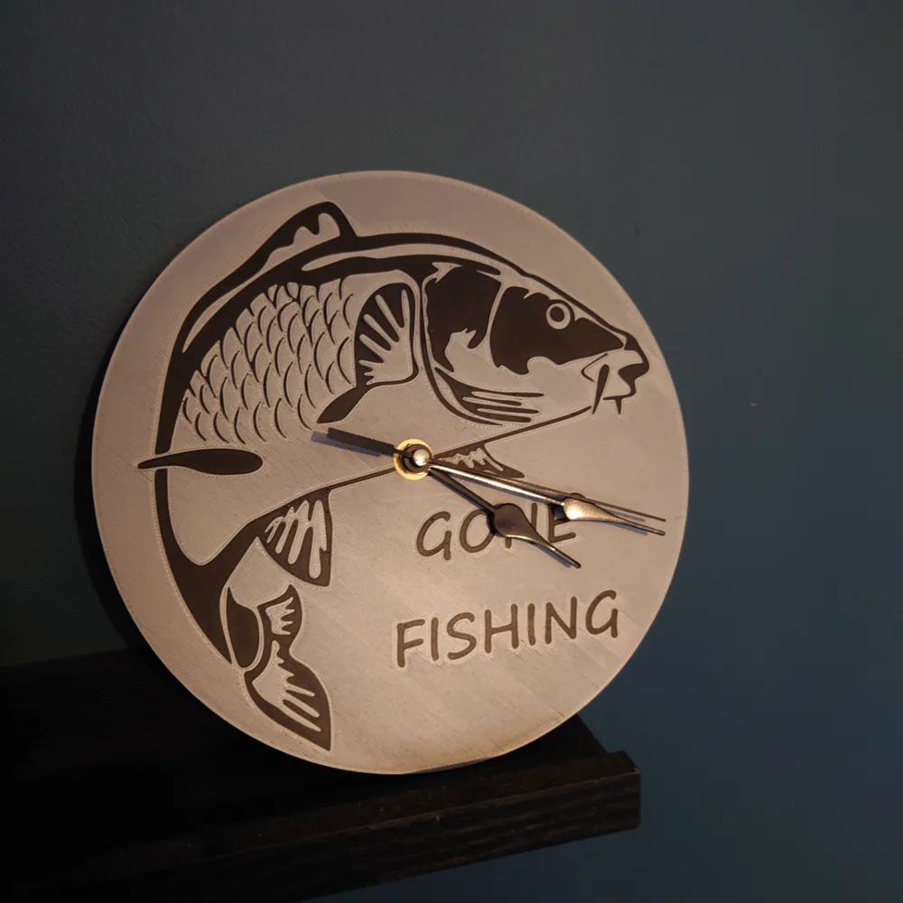 Gone Fishing clock by SYNC 3D - MakerWorld