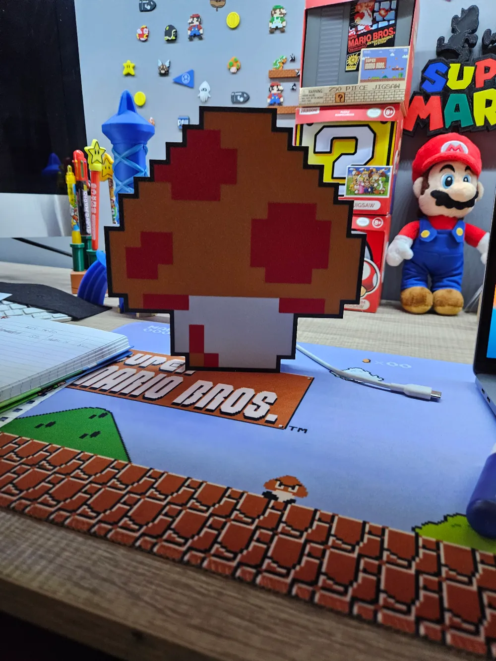 super mario 8 bit mushroom lightbox by lonergan89 - MakerWorld