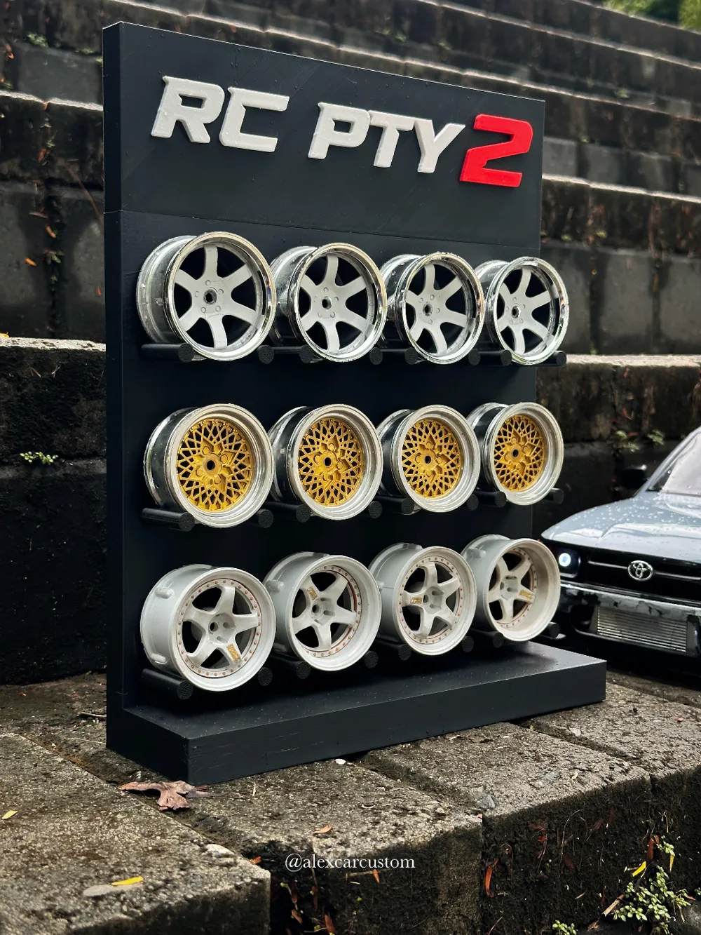 Diecast wheels-rims display / base - 1/10 by lrcustoms - MakerWorld