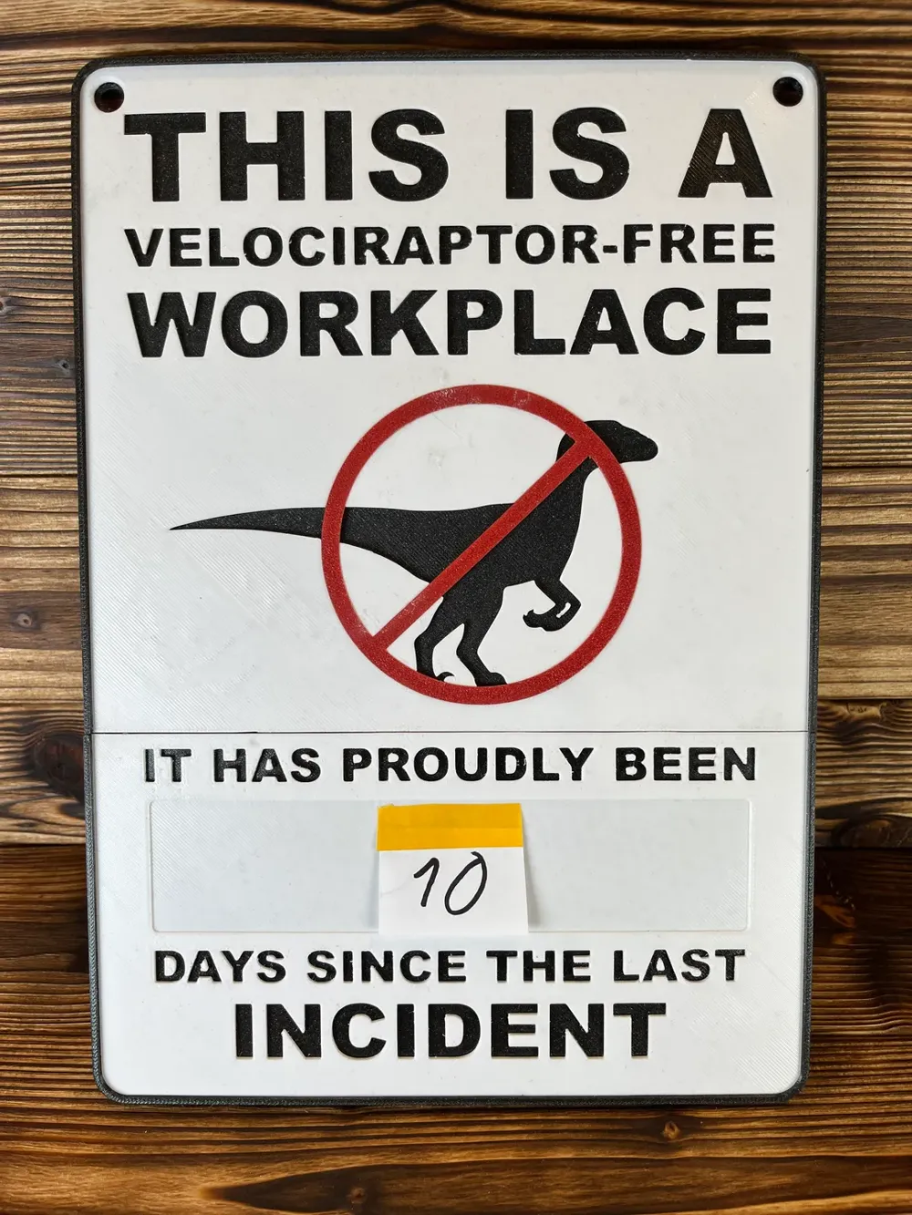 Velociraptor-free sign by DriftWares - MakerWorld