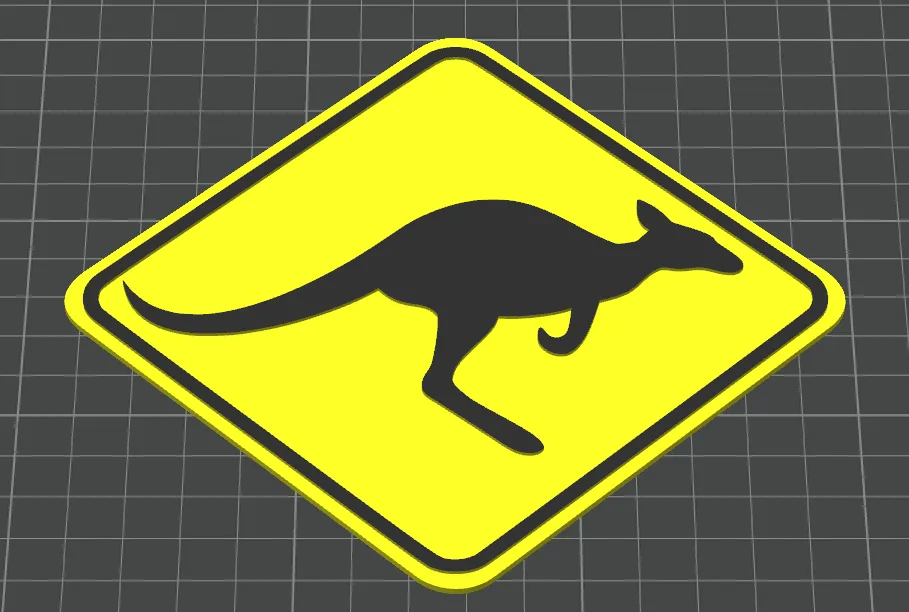 Kangaroo Roadsign by Achimque - MakerWorld