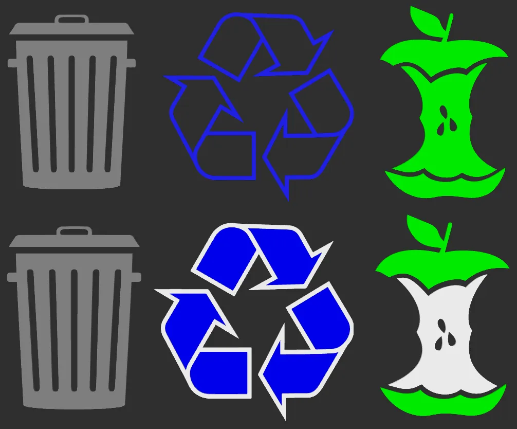 Recycling, Trash, Compost Logo Signs - Free 3D Print Model - MakerWorld