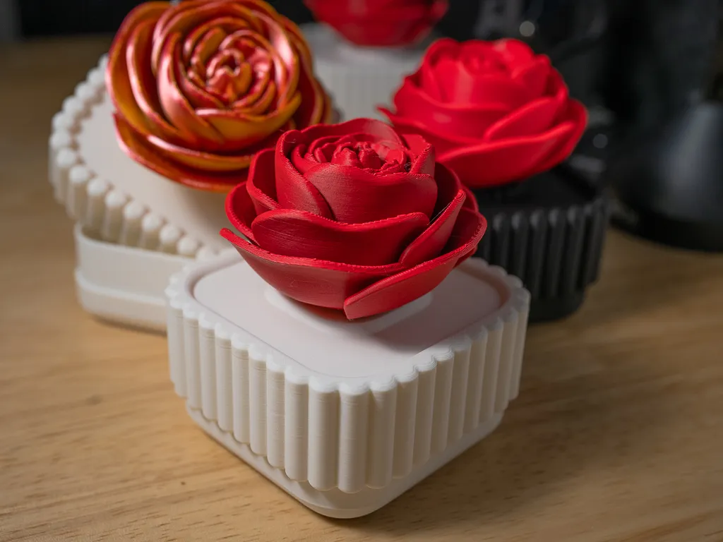 Valentine Rose Gift Box Container - Free 3D Print Model - MakerWorld