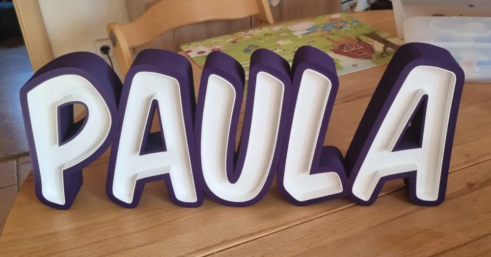 Namenslampe Lightbox Paula Letters by Flexn-3D - MakerWorld