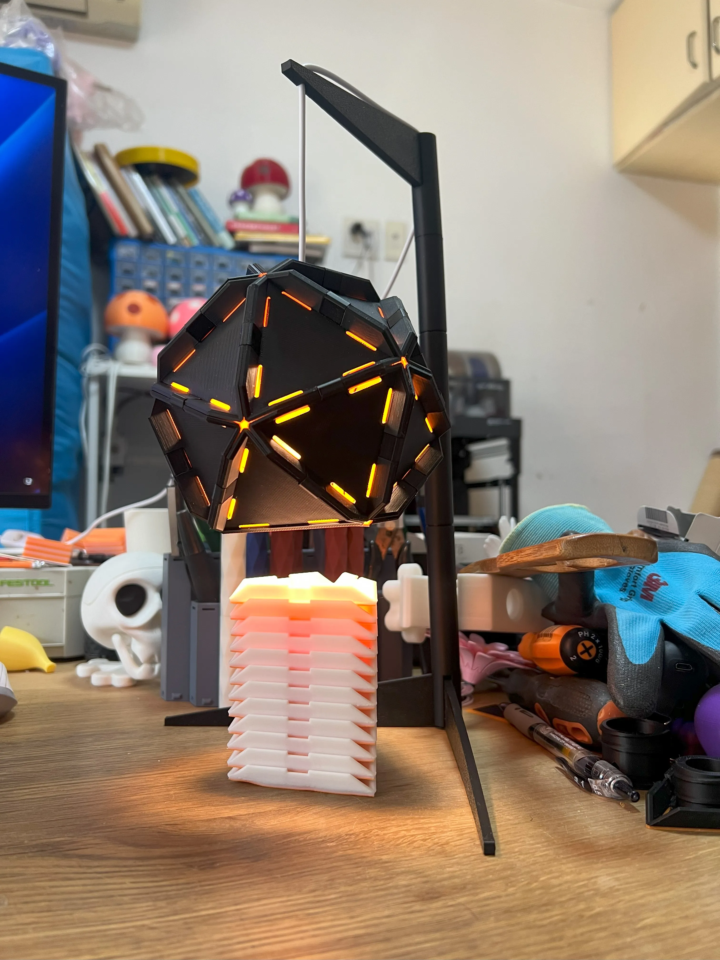 Icosahedron Lamp for LED Lamp Kit 001 - Free 3D Print Model - MakerWorld