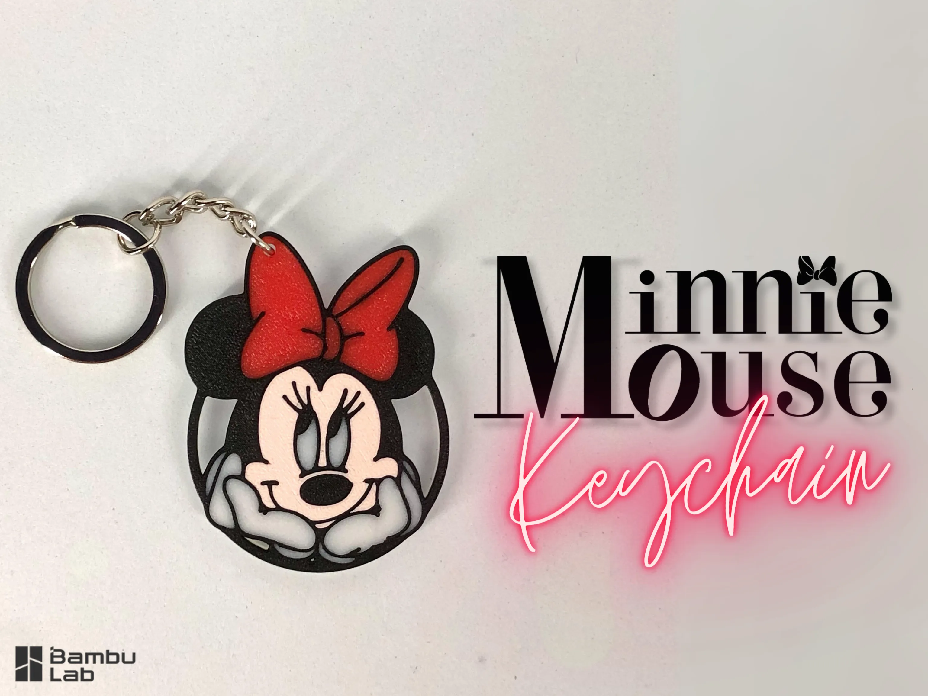 Minnie Mouse Keychain by 3DCREATION MakerWorld: Download Free 3D Models